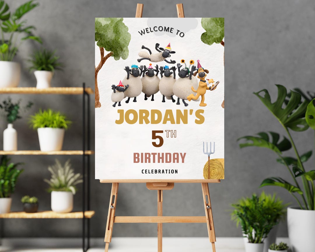 Shaun the Sheep Welcome Birthday Card Instant Download Sheeps Welcome ...