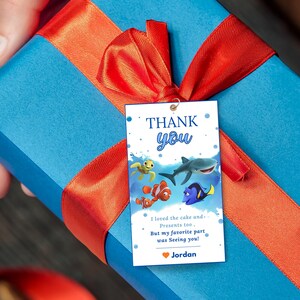 Finding Nemo Thank You Tag Underwater Theme Gift Tag Finding Dory Thank ...