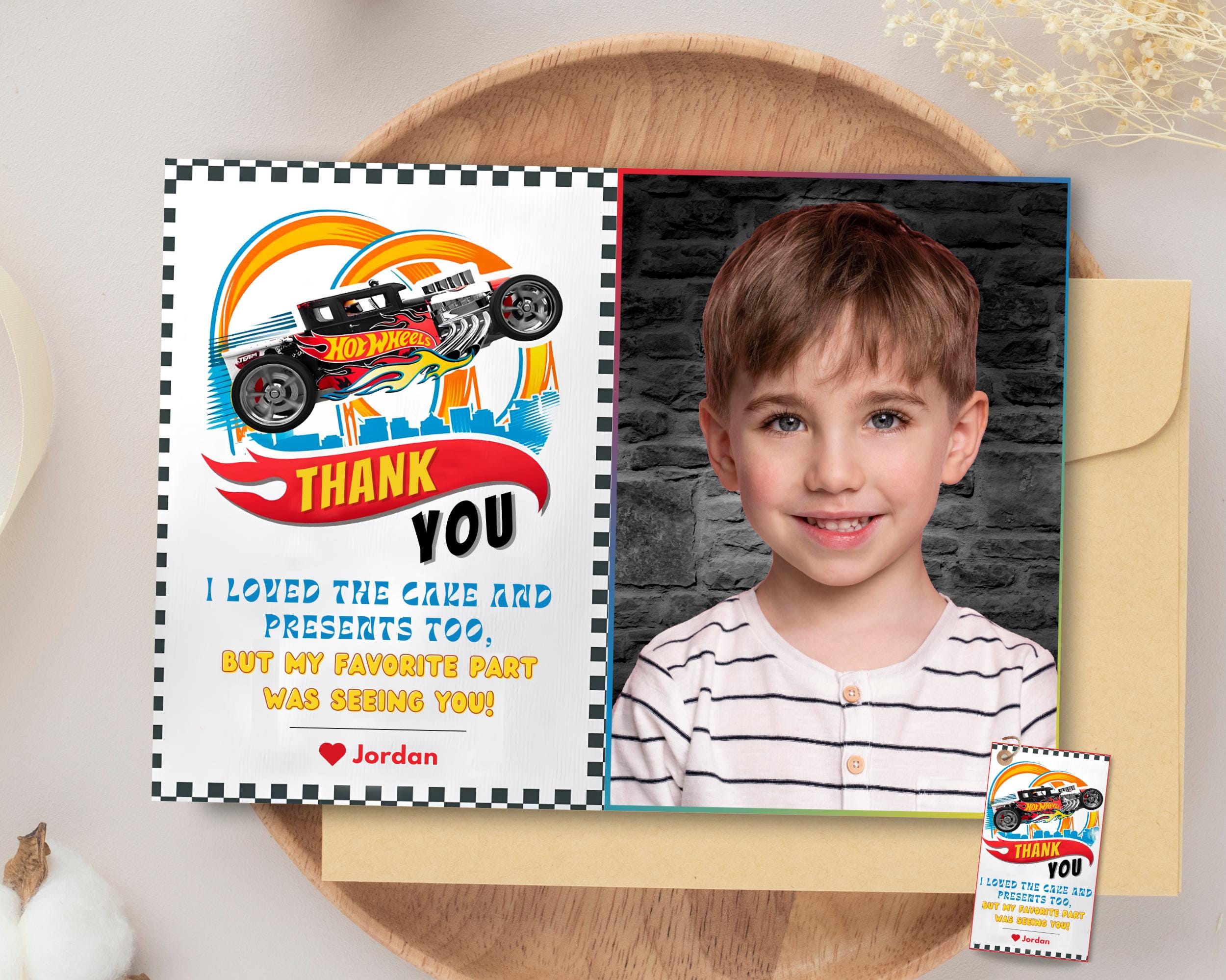 Editable Hot Cars Birthday Party Thank You Card Race Cars Thank You ...