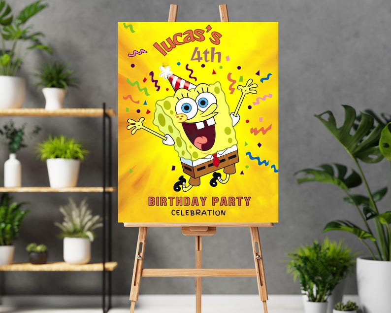Sponge Cake Birthday Welcome Template Under Sea Welcome Sponge Welcome ...