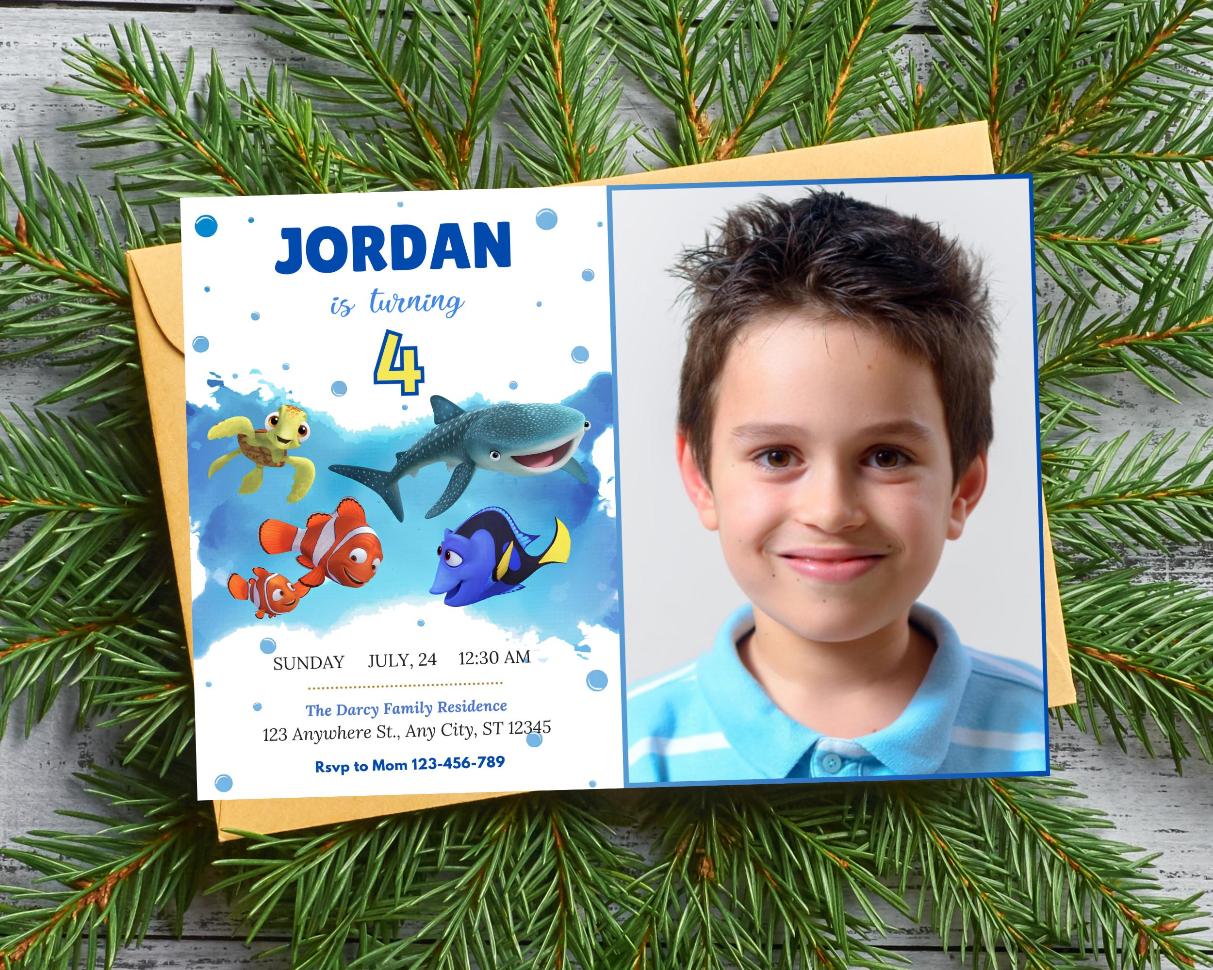 Editable Nemo Birthday Invitation, Dory Invite, Under the Sea Party ...