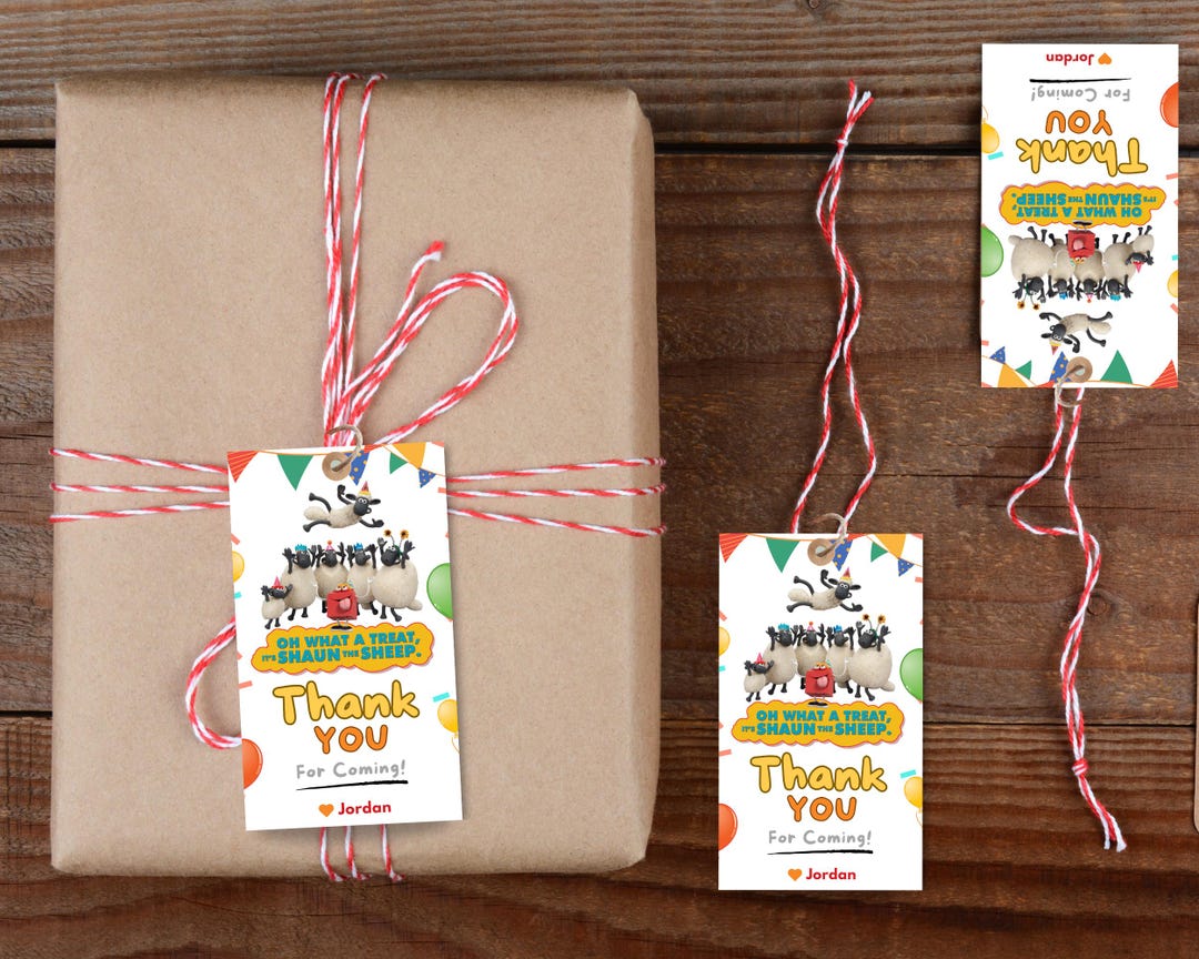 Shaun the Sheep Birthday Tags Printable Sheeps Thank You Tag Template ...