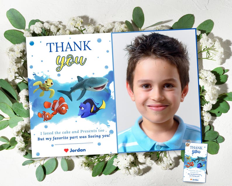 Finding Nemo Thank You Photo Card, Sea Party Finding Nemo Thank You ...
