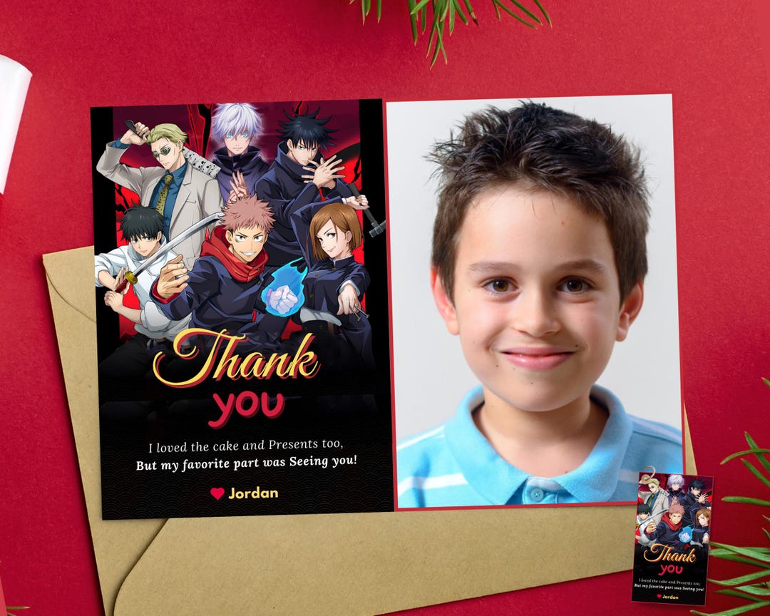 Demon Slayer Thank You Photo Card Anime Demon Slayer Birthday Gift With ...