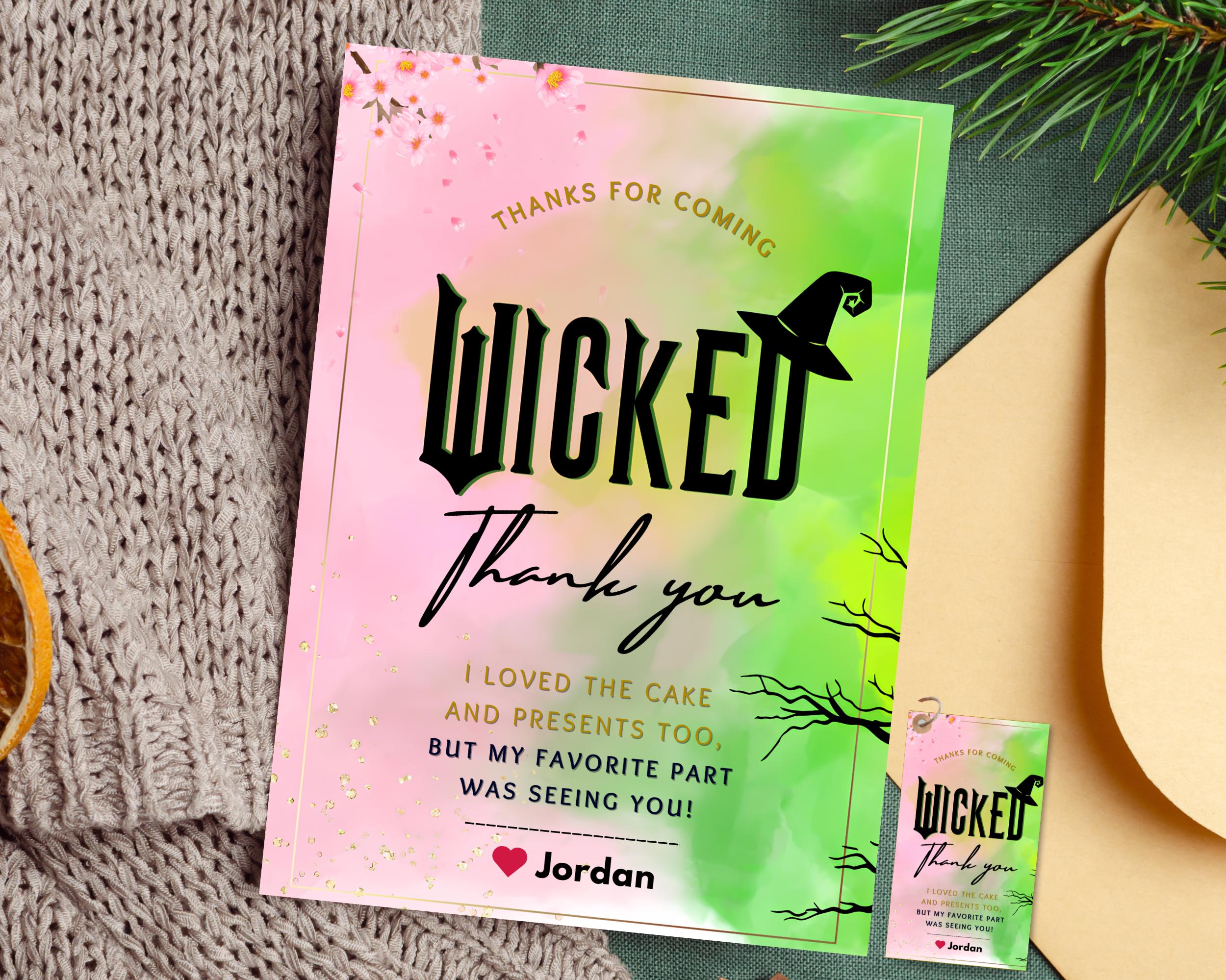Printable Wicked Thank You Tags BUNDLE Wicked Inspired Gift Tags Wicked ...