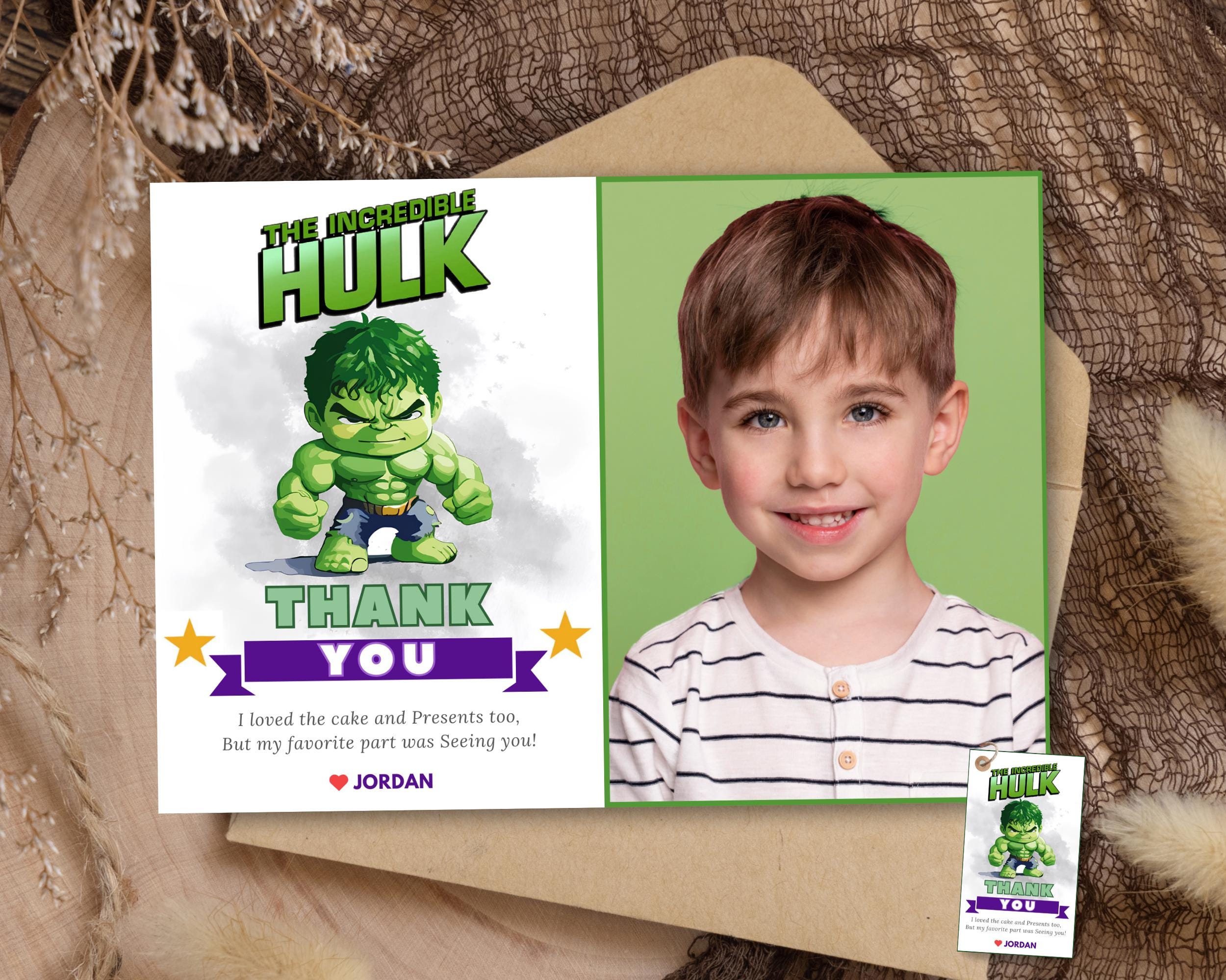 The Incredible Hulk Thank You Card Smashing Hulk Superhero Gratitude ...