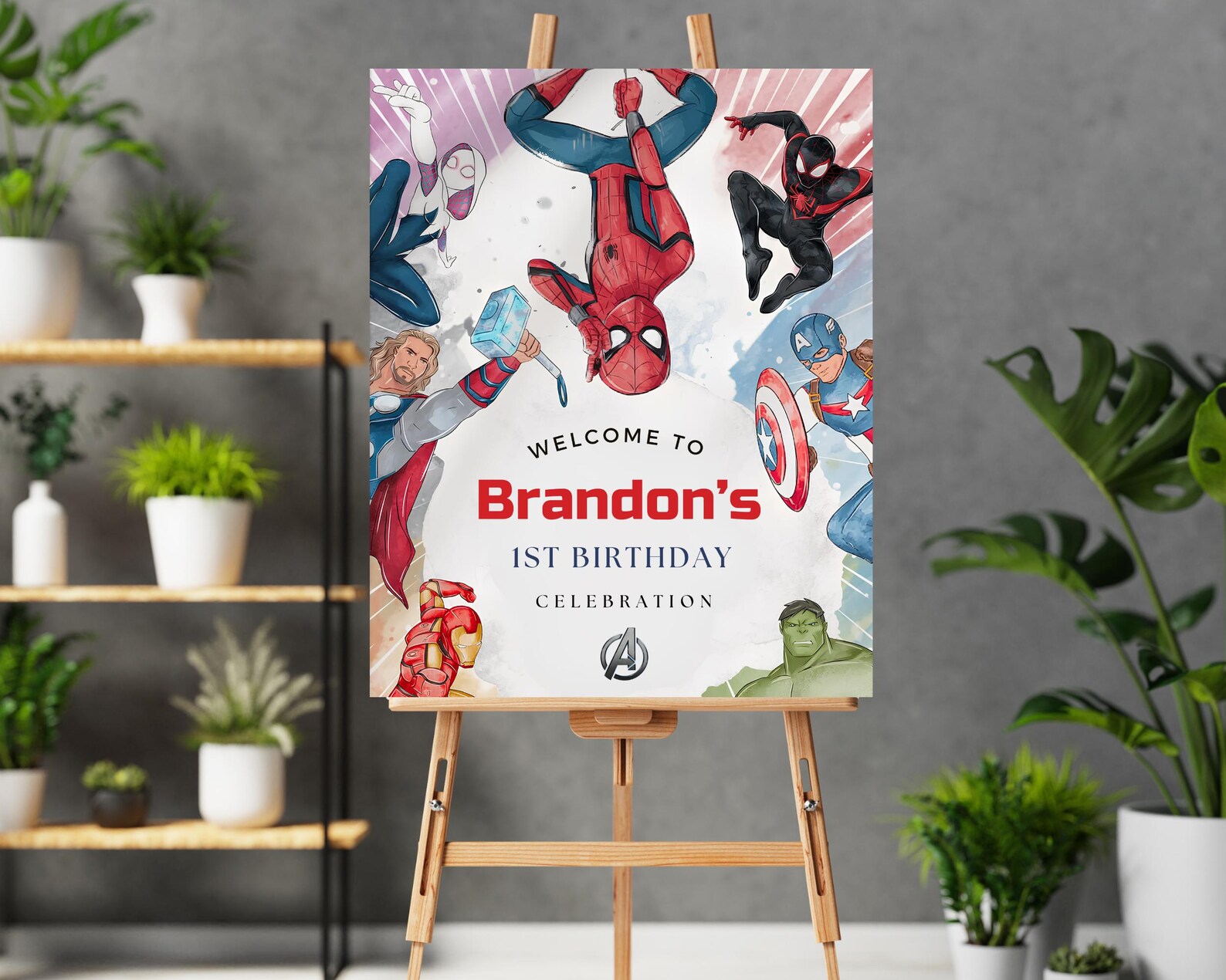 Editable Superhero Welcome Sign Avengers Birthday Party Superhero ...