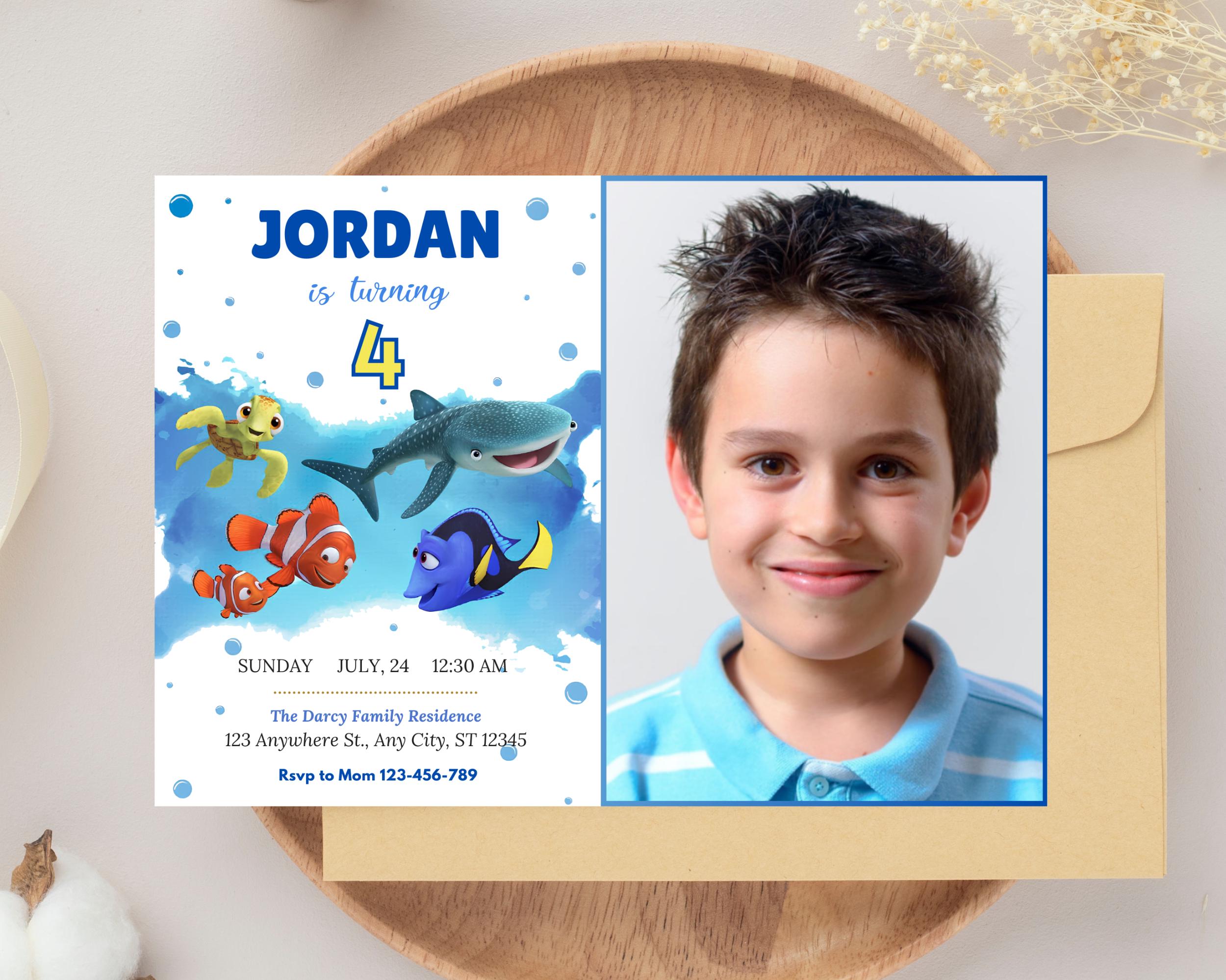 Editable Nemo Birthday Invitation, Dory Invite, Under the Sea Party ...