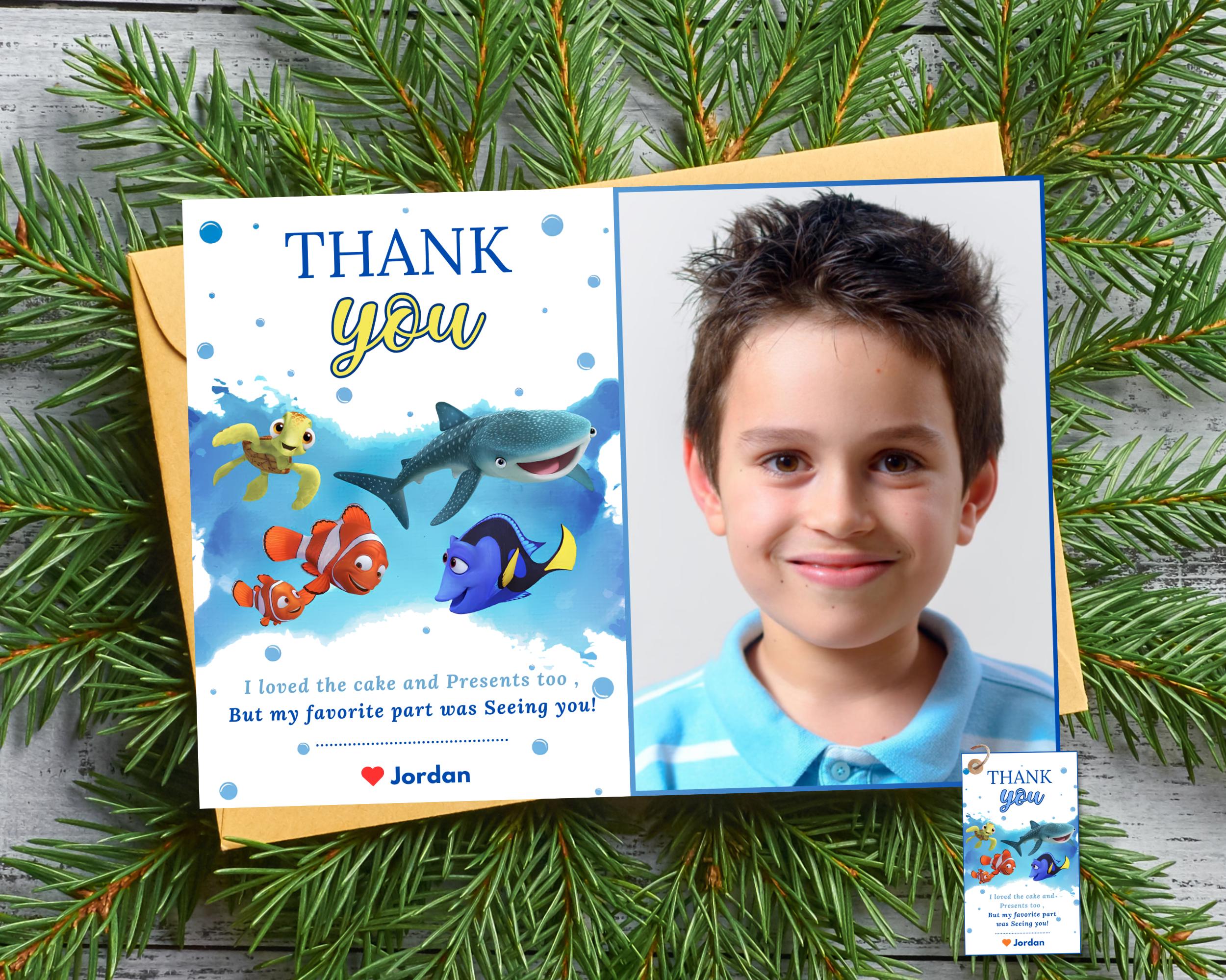 Finding Nemo Thank You Photo Card, Sea Party Finding Nemo Thank You ...