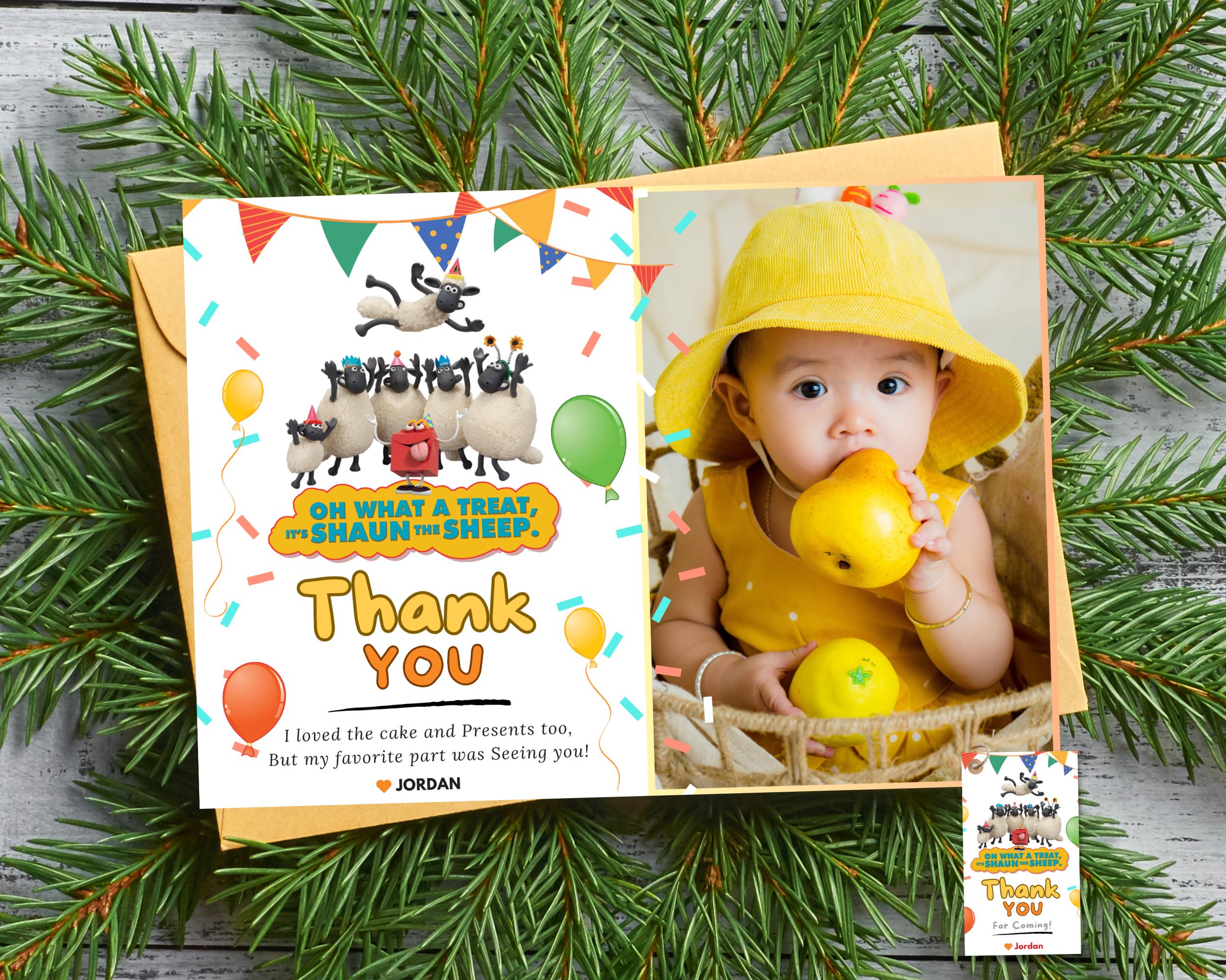 Shaun the Sheep Thank You Card Farm Animal Sheeps Gratitude Notes for ...