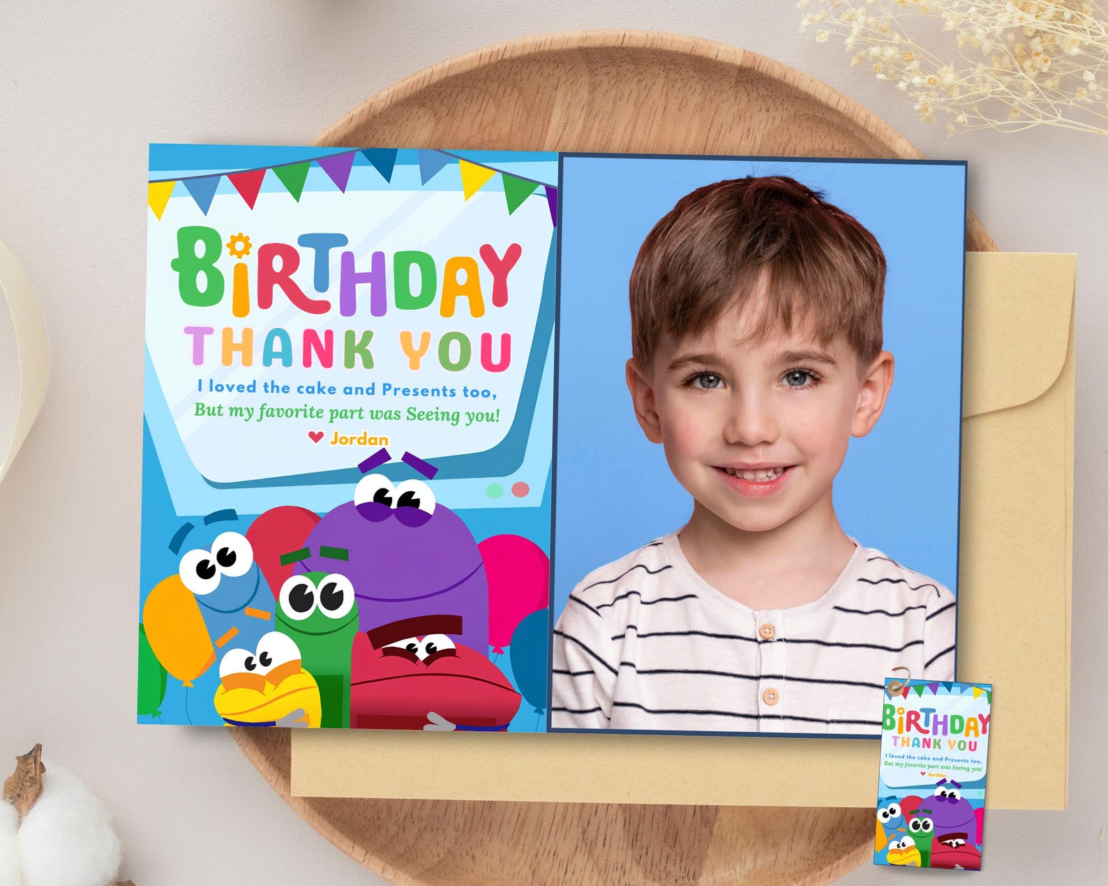 Storybots Birthday Thank You Card With Photo Storybots Thank You Card ...