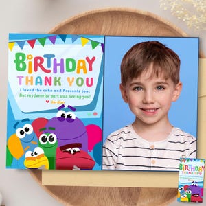 Storybots Birthday Thank You Card With Photo Storybots Thank You Card ...