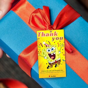 Sponge Cake Birthday Thank You Gift Tag Under the Sea Sponge Party ...