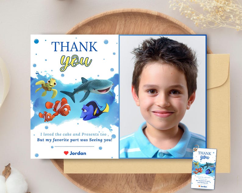 Finding Nemo Thank You Tag Underwater Theme Gift Tag Finding Dory Thank ...