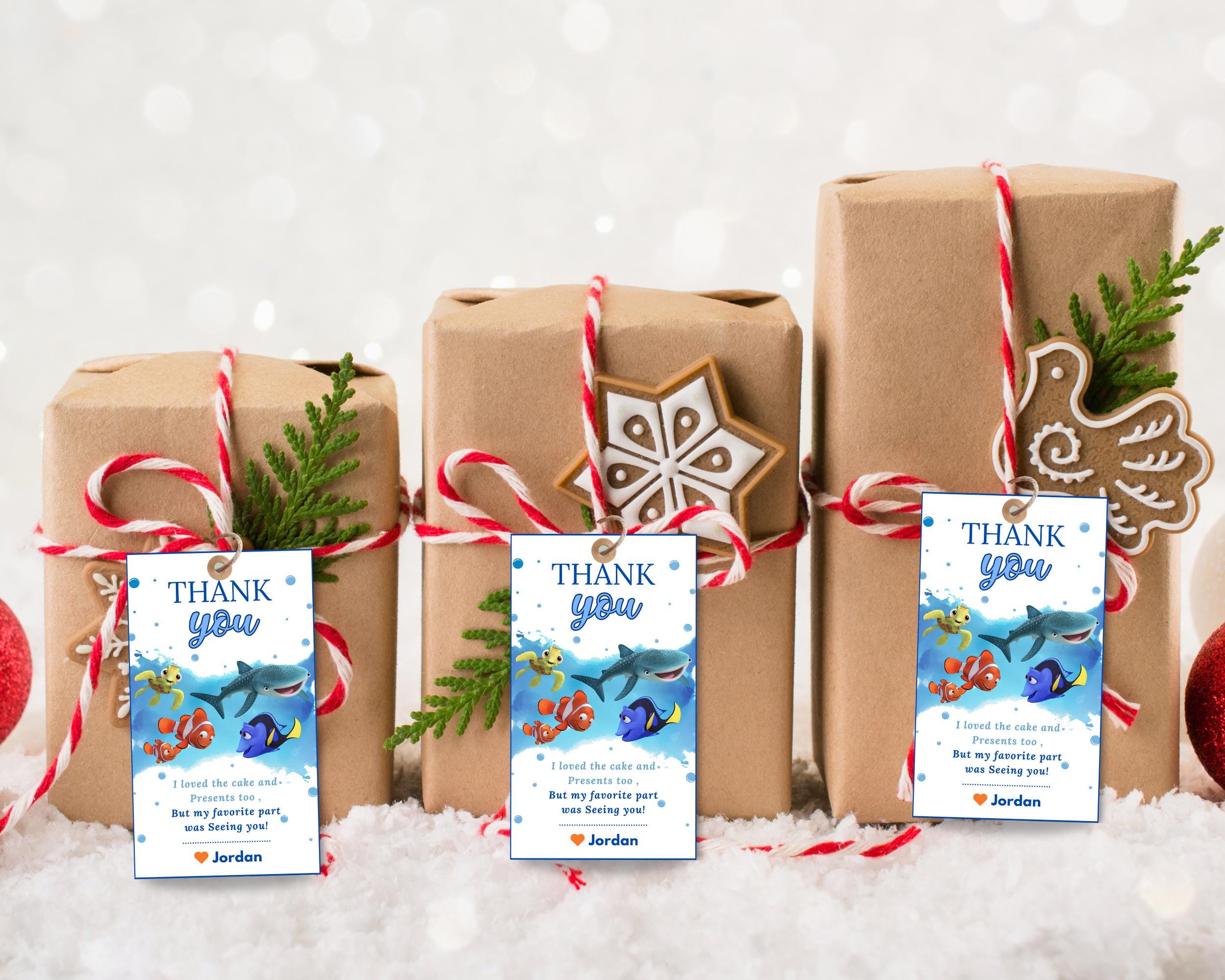 Finding Nemo Thank You Tag Underwater Theme Gift Tag Finding Dory Thank ...