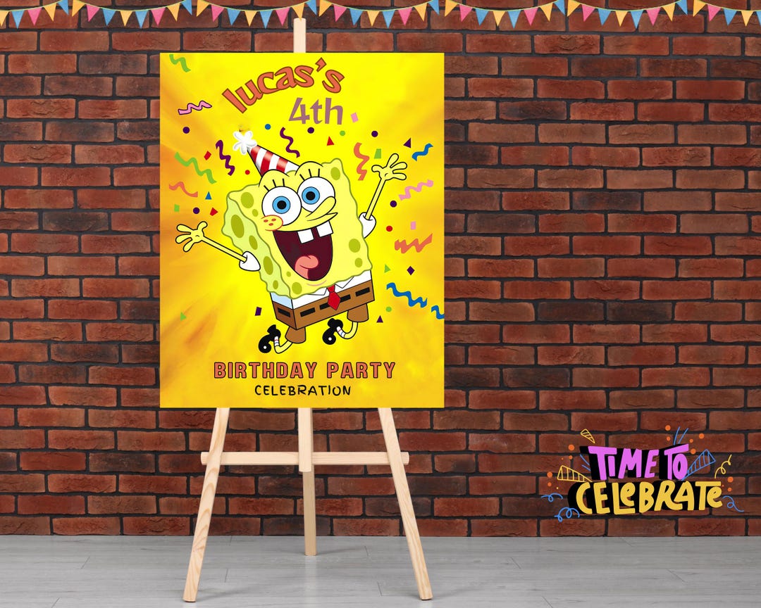 Sponge Cake Birthday Welcome Template Under Sea Welcome Sponge Welcome ...