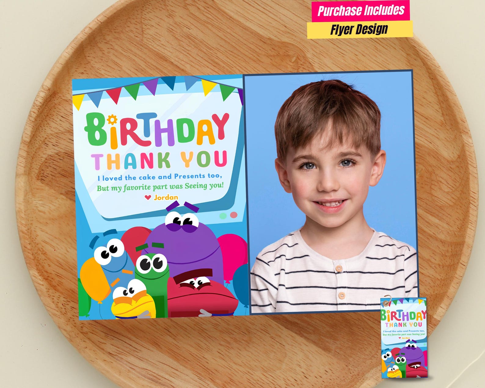 Storybots Birthday Thank You Card With Photo Storybots Thank You Card ...