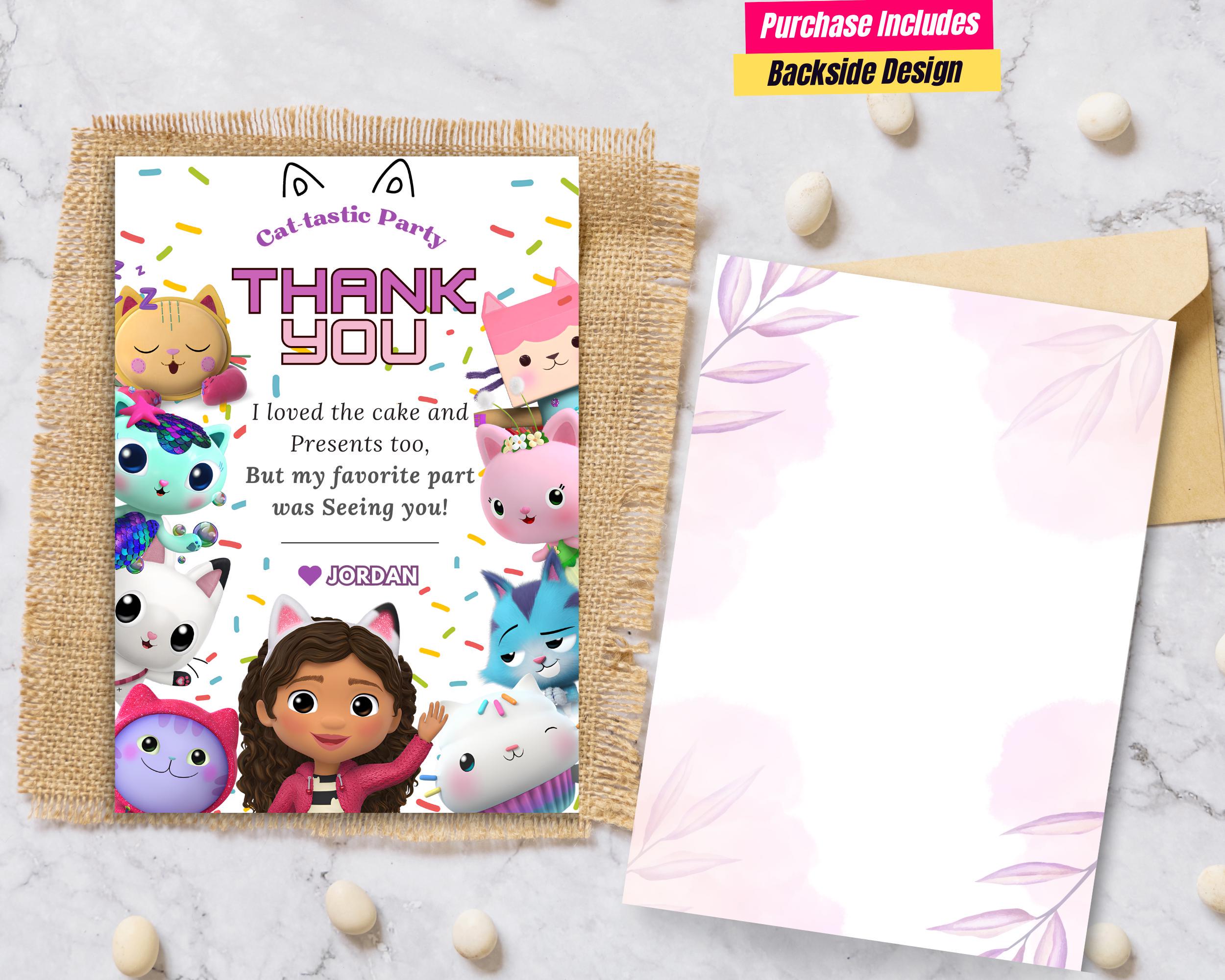 Gabbys Dollhouse Thank You Card Gabby Party Favor Tag Pandy Template ...