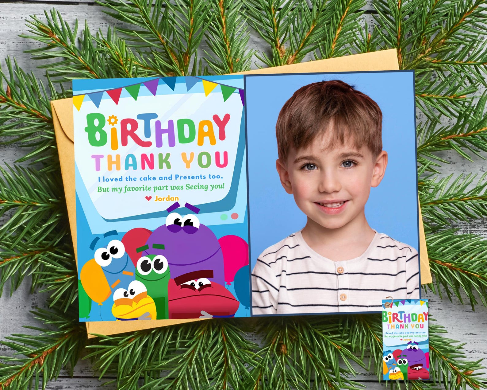 Storybots Birthday Thank You Card With Photo Storybots Thank You Card ...