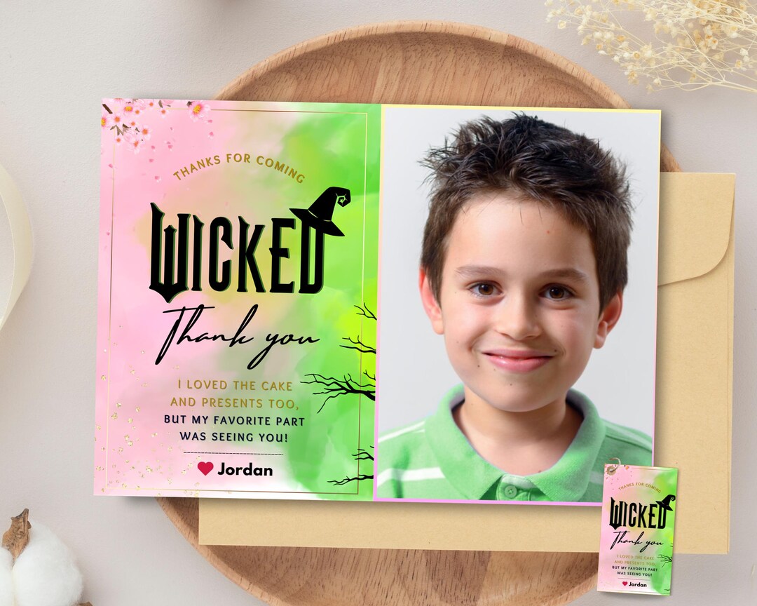 Wicked Birthday Party Invite With Photo Wicked Return Gift Wicked Theme ...