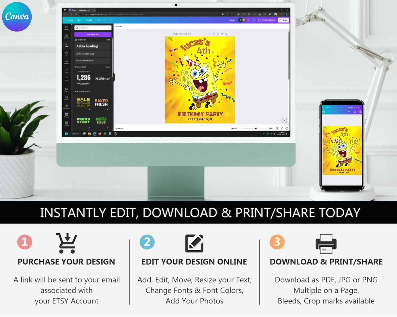 Sponge Cake Birthday Welcome Template Under Sea Welcome Sponge Welcome ...