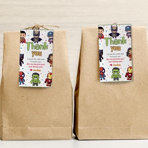 Printable Superhero Birthday Return Gift Superhero Goodie Bag Tag ...
