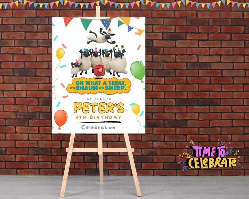 Shaun the Sheep Welcome Birthday Card Instant Download Sheeps Welcome ...