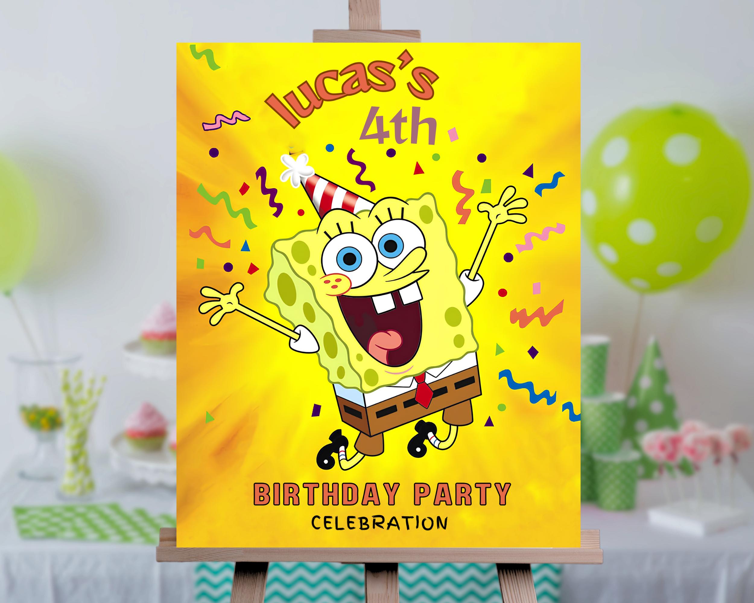 Sponge Cake Birthday Welcome Template Under Sea Welcome Sponge Welcome ...