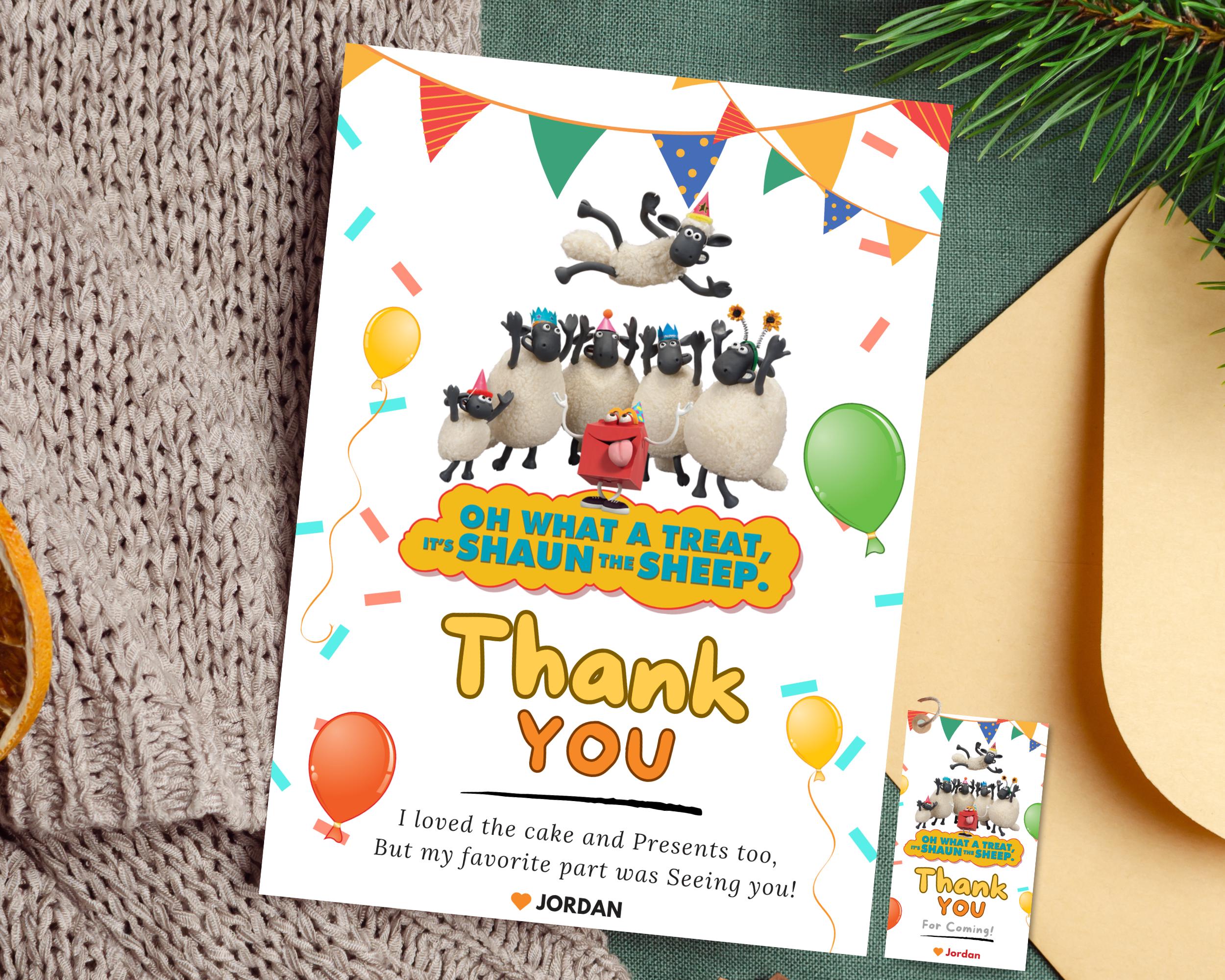 Shaun the Sheep Birthday Tags Printable Sheeps Thank You Tag Template ...