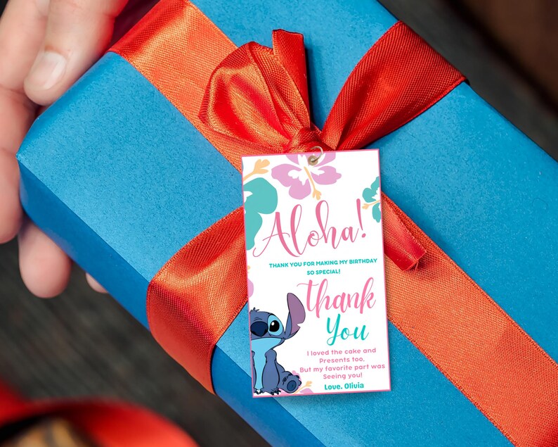 Aloha Tag Stitch Thank You Party Tag Aloha Stitch Thank You Bundle Tag ...