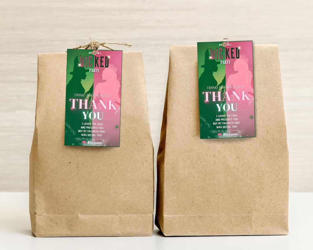 Printable Wicked Thank You Tags BUNDLE Wicked Inspired Gift Tags Wicked ...