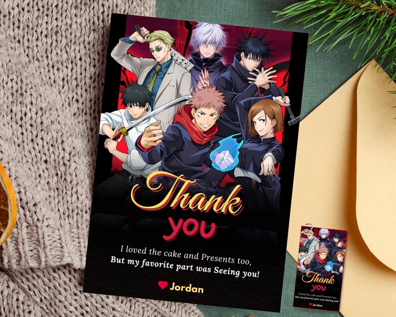 Demon Slayer Thank You Card Anime Demon Slayer Birthday Gift Card Manga ...