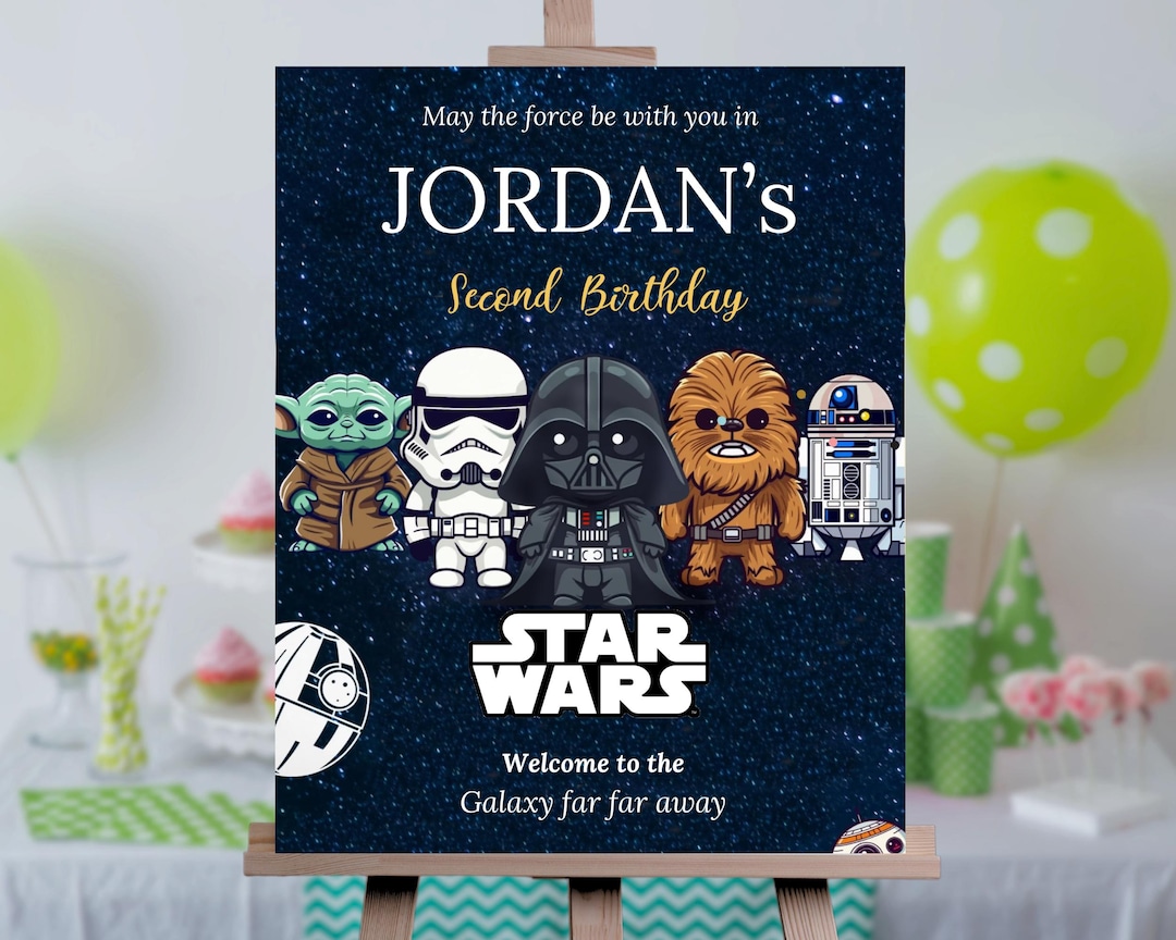 Editable Star Wars Welcome Sign Birthday Party Star Wars Invitations ...