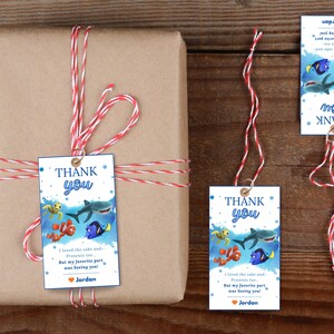 Finding Nemo Thank You Tag Underwater Theme Gift Tag Finding Dory Thank ...