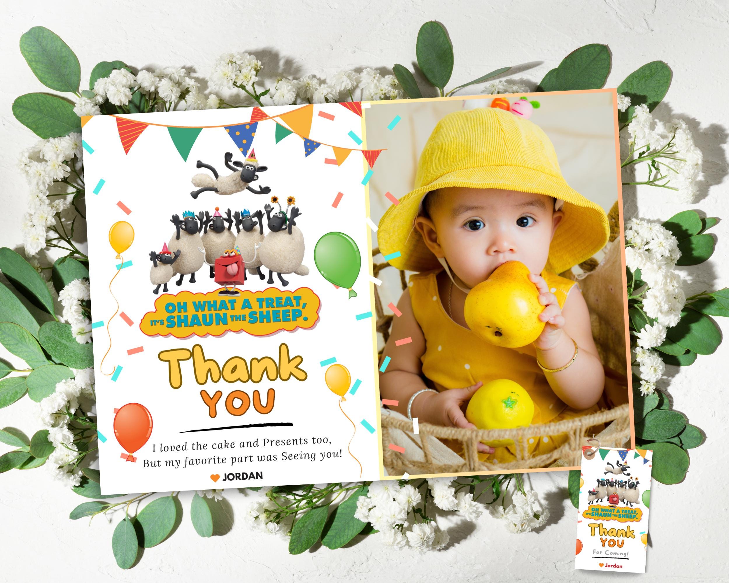 Shaun the Sheep Thank You Card Farm Animal Sheeps Gratitude Notes for ...