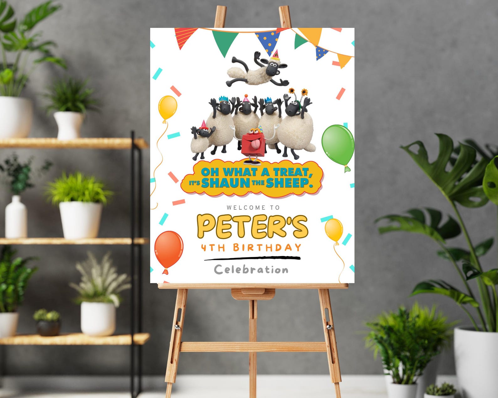 Shaun the Sheep Welcome Birthday Card Instant Download Sheeps Welcome ...
