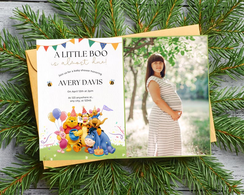 Winnie the Pooh Baby Shower Invite Classic Winnie the Pooh Baby Shower ...