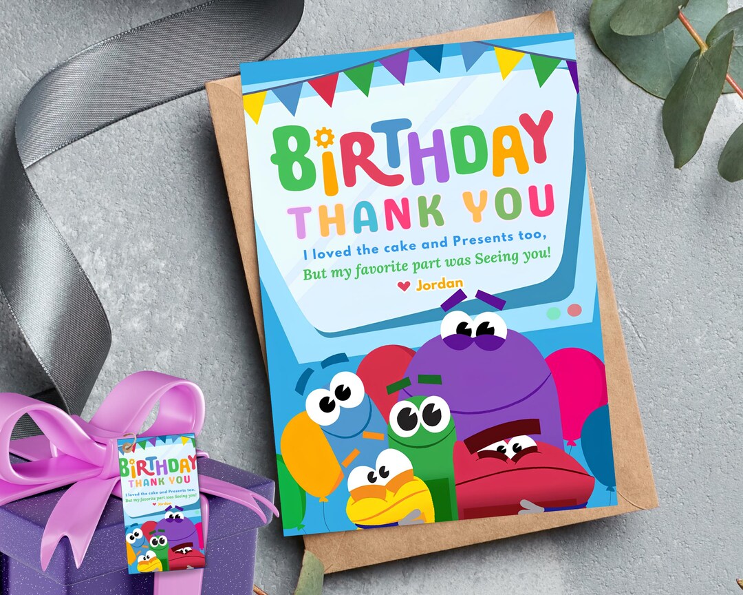 Storybots Birthday Thank You Card Story Bots Birthday Thank You Card ...