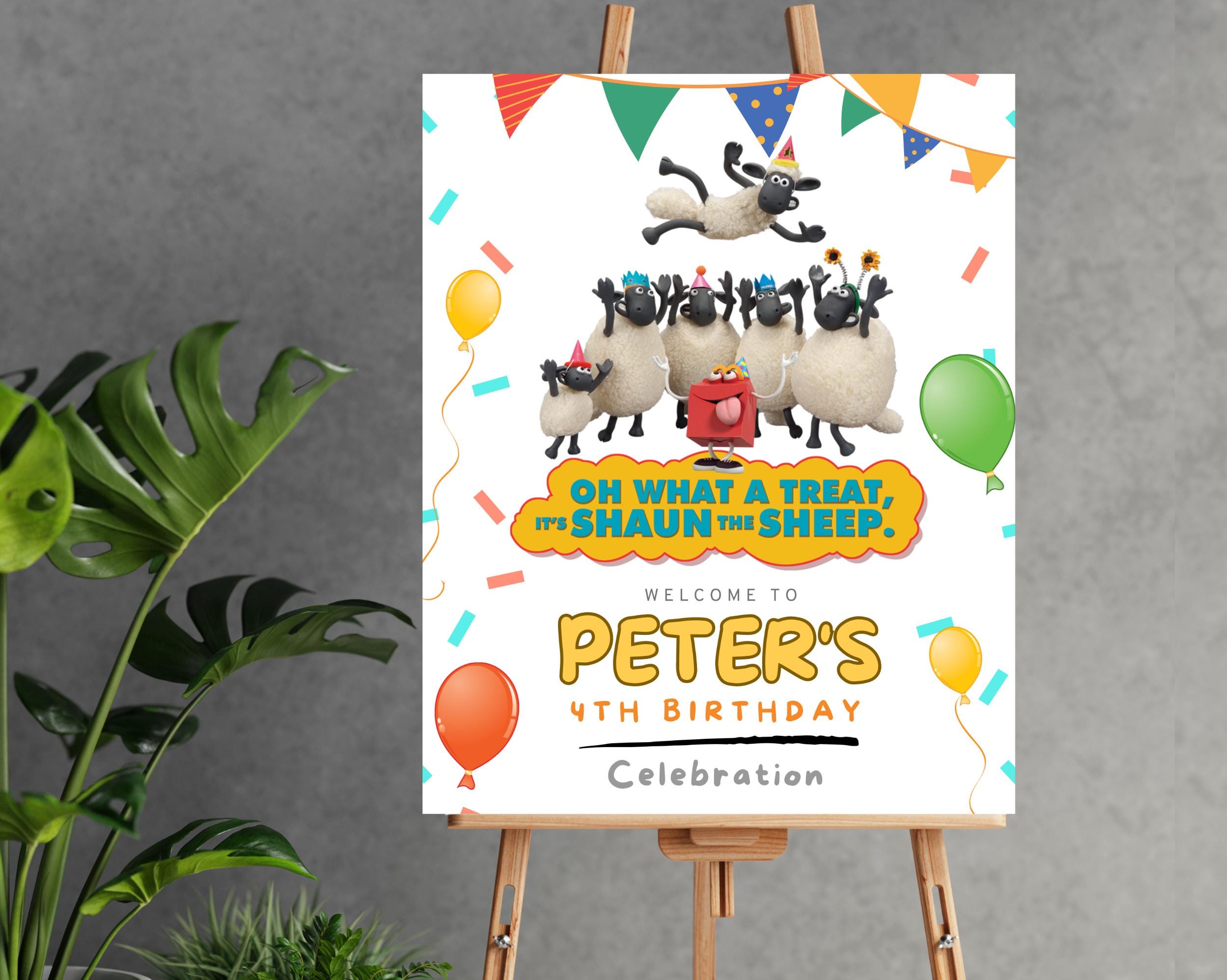 Shaun the Sheep Welcome Birthday Card Instant Download Sheeps Welcome ...