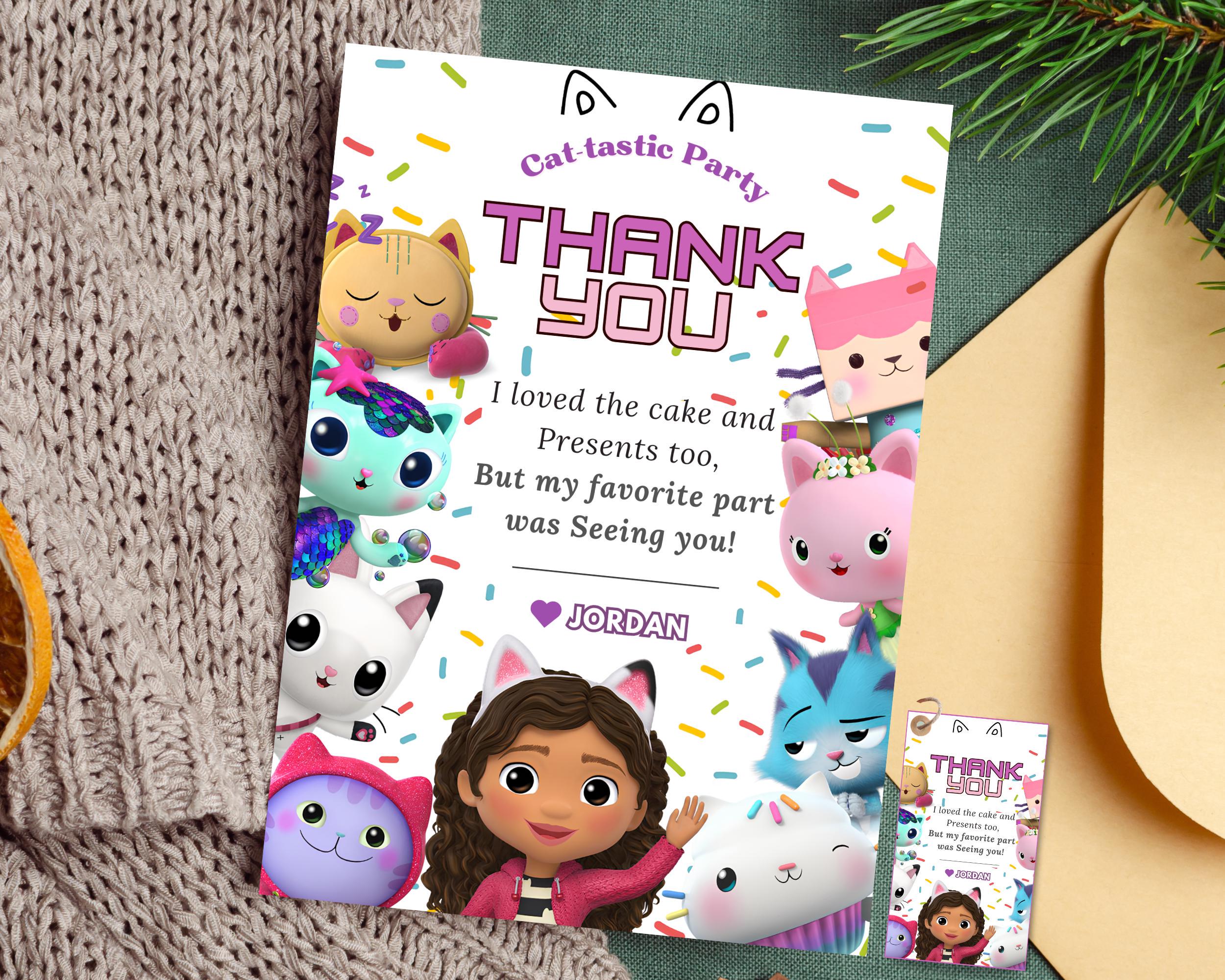 Gabbys Dollhouse Thank You Card Gabby Party Favor Tag Pandy Template ...