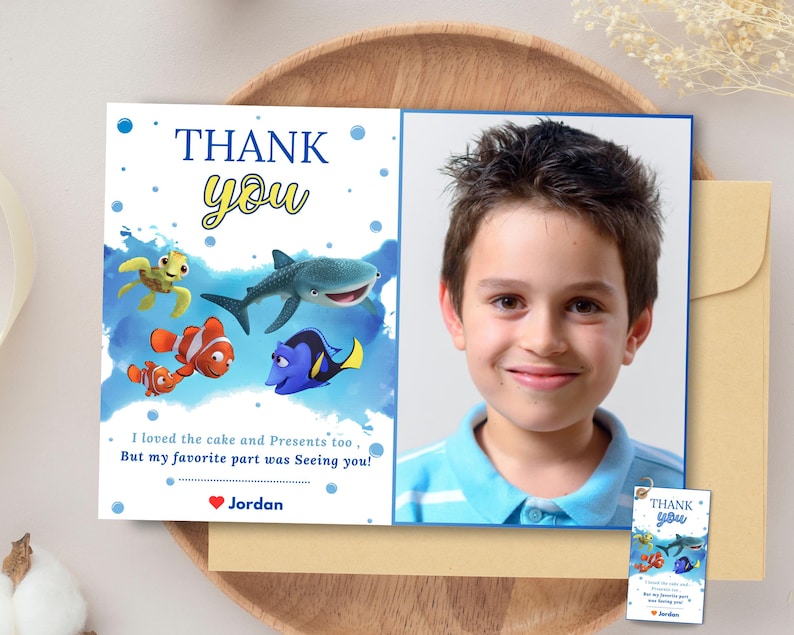 Finding Nemo Thank You Photo Card, Sea Party Finding Nemo Thank You ...
