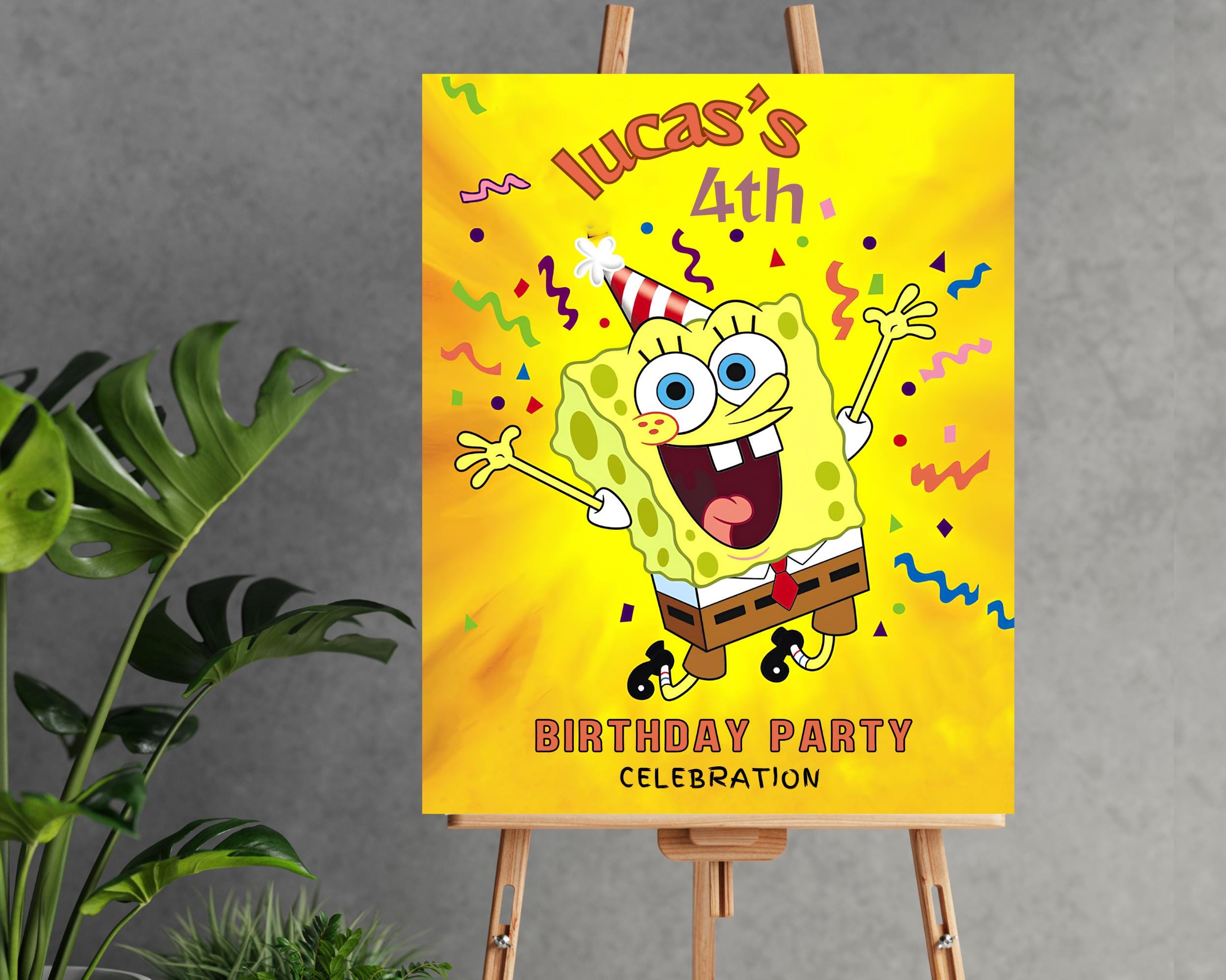 Sponge Cake Birthday Welcome Template Under Sea Welcome Sponge Welcome ...