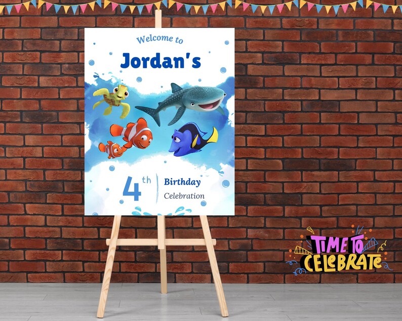 Finding Nemo Welcome Card Adorable Underwater Theme Handcrafted Nemo ...