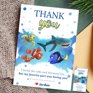 Finding Nemo Thank You Tag Underwater Theme Gift Tag Finding Dory Thank ...
