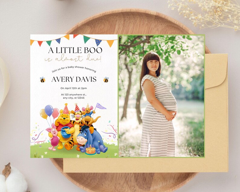 Winnie the Pooh Baby Shower Invite Classic Winnie the Pooh Baby Shower ...