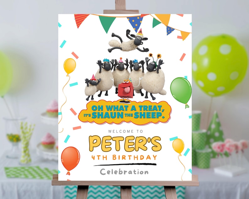 Shaun the Sheep Welcome Birthday Card Instant Download Sheeps Welcome ...