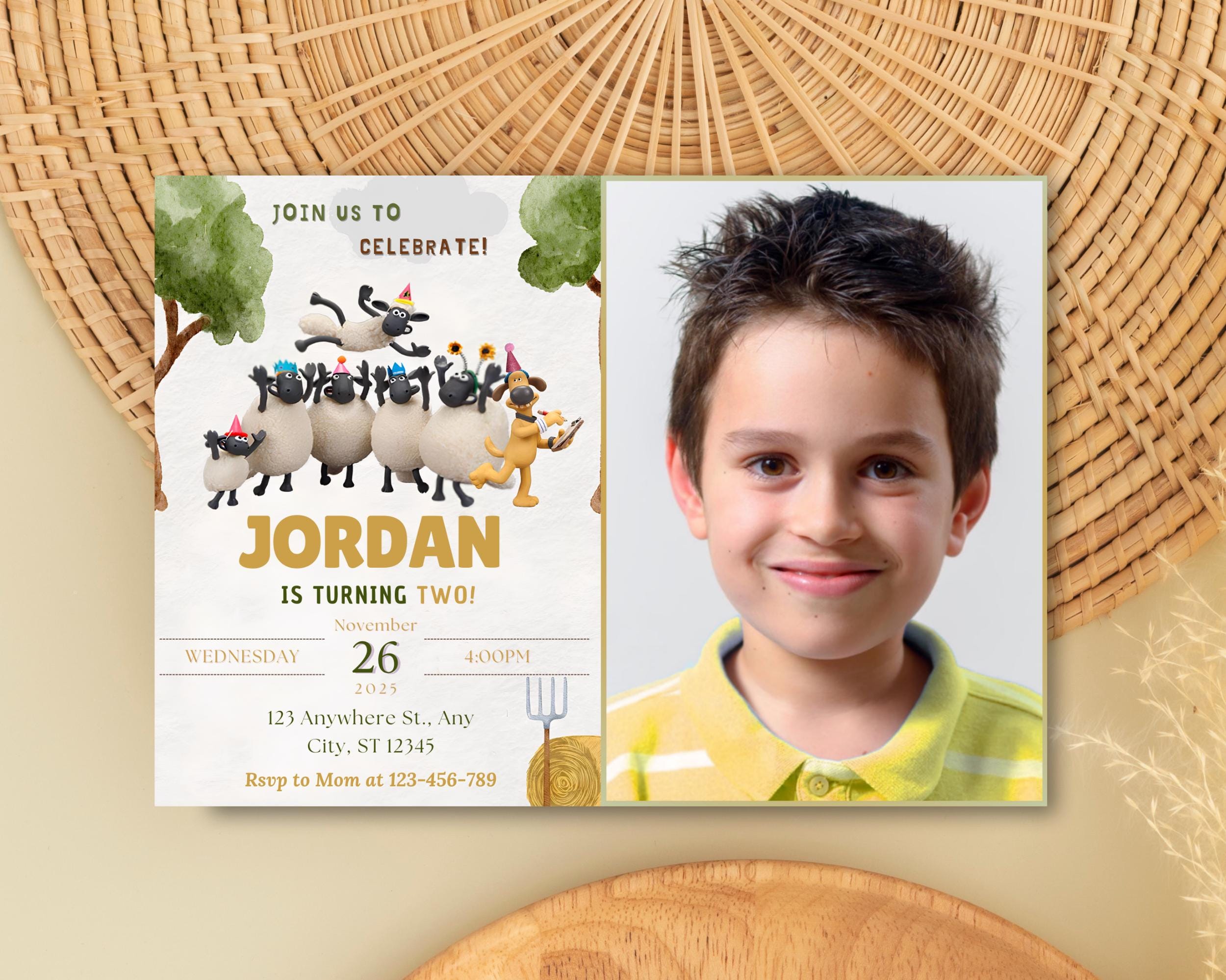 Shaun the Sheep Welcome Birthday Card Instant Download Sheeps Welcome ...