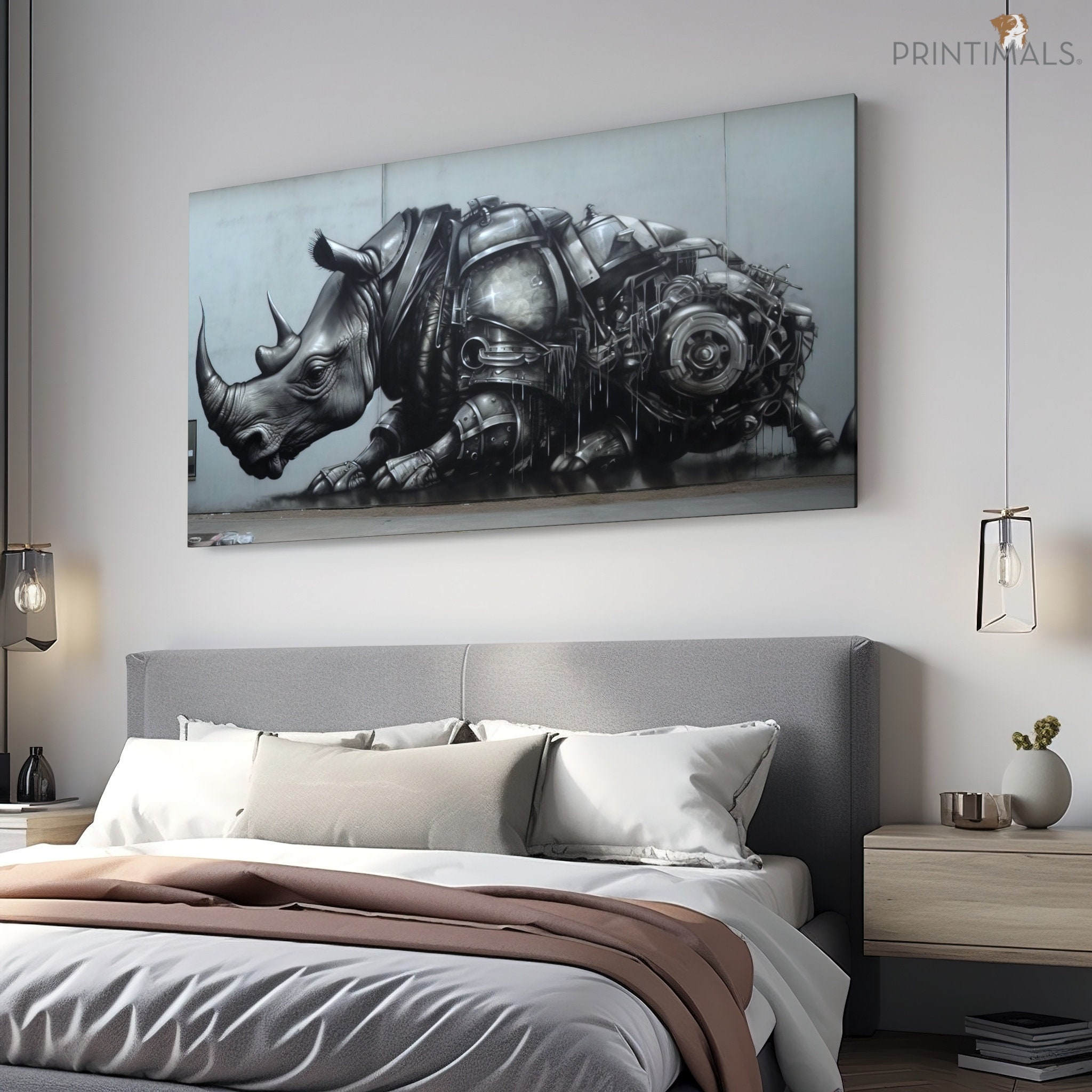 Rhino Printable, Rhino Print, Rhino Poster, Rhino Cyborg, Wall Art ...