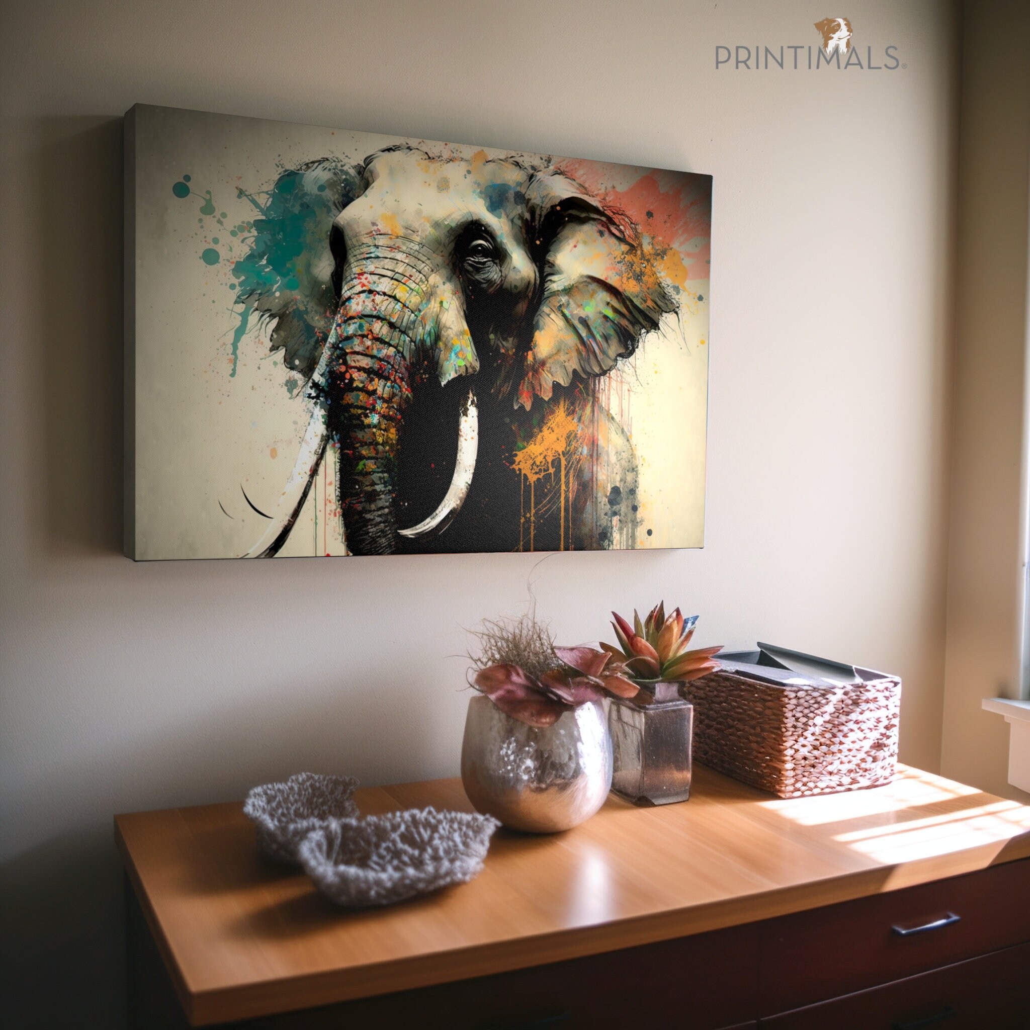 Elephant Printable, Elephant Print, Elephant Poster, Elephant Painting ...