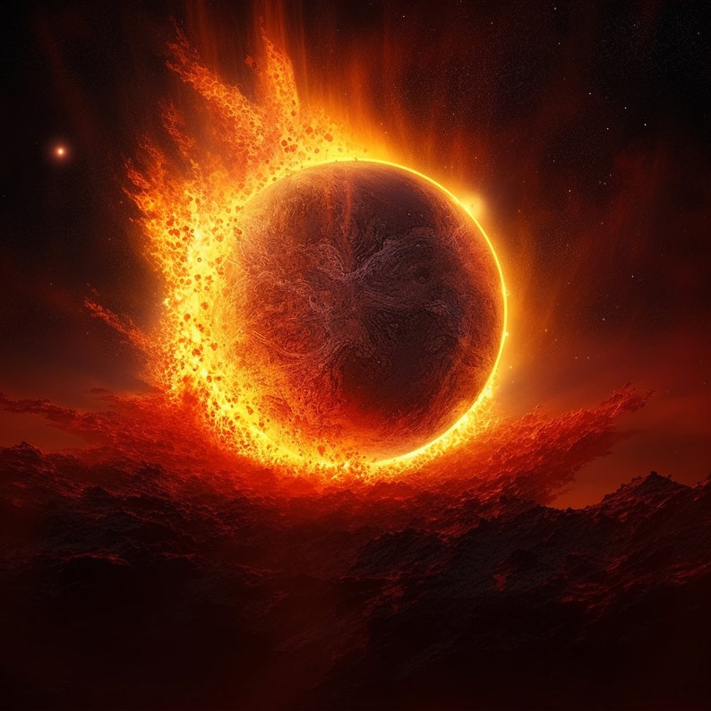 5 Eclipse Digital Art Images Printable Downloadable Graphics Wall Art ...